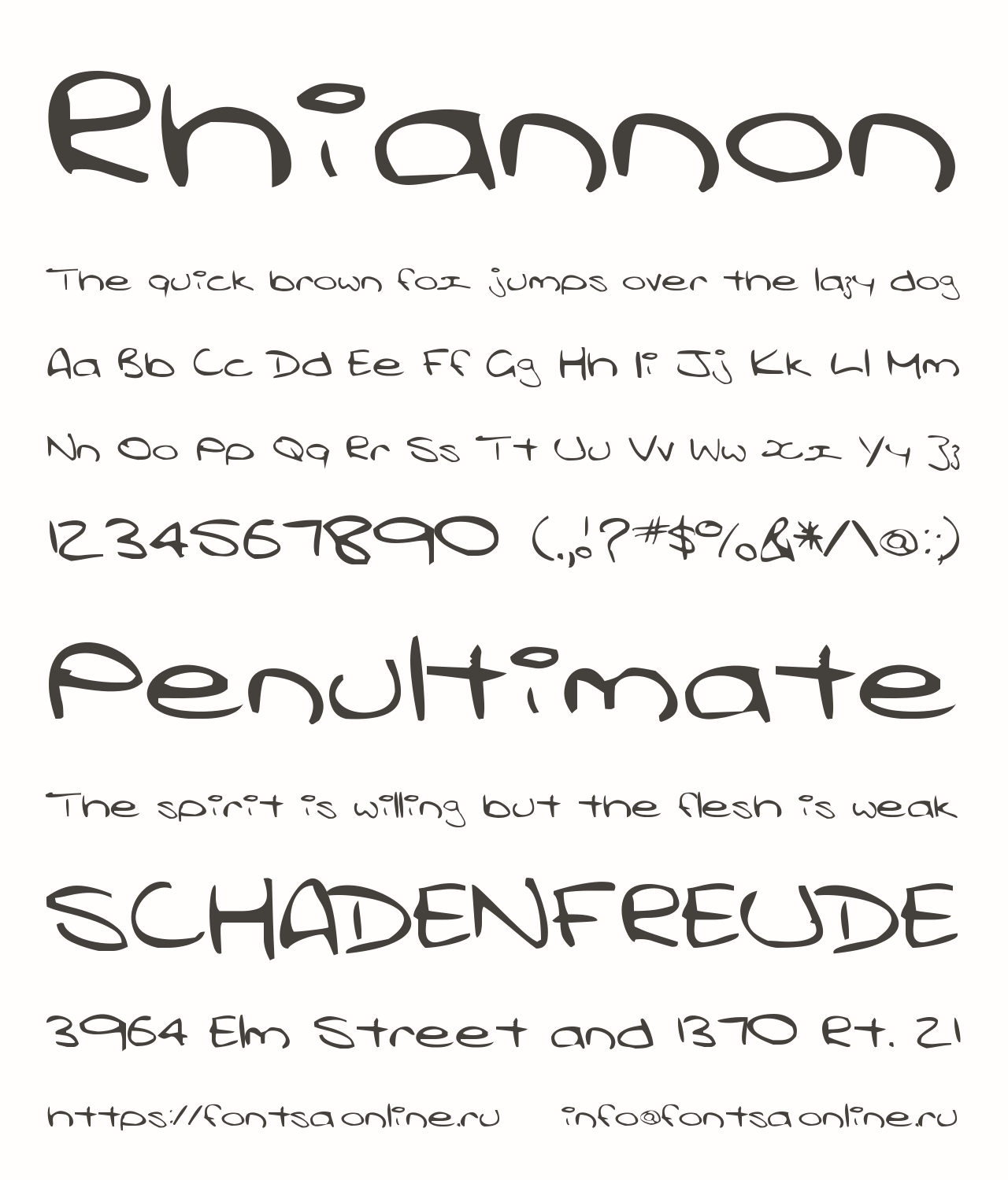 Rhiannon шрифт